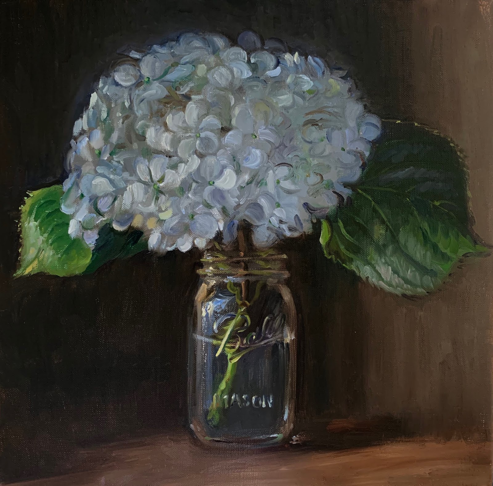 Noah Verrier MFA - Artist: “Hydrangea no.3” oil, 14x14