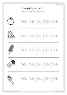 Cositas de AL y PT: Conciencia fonológica fonema P