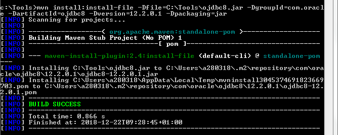 Install ojdbc driver to Maven local repository