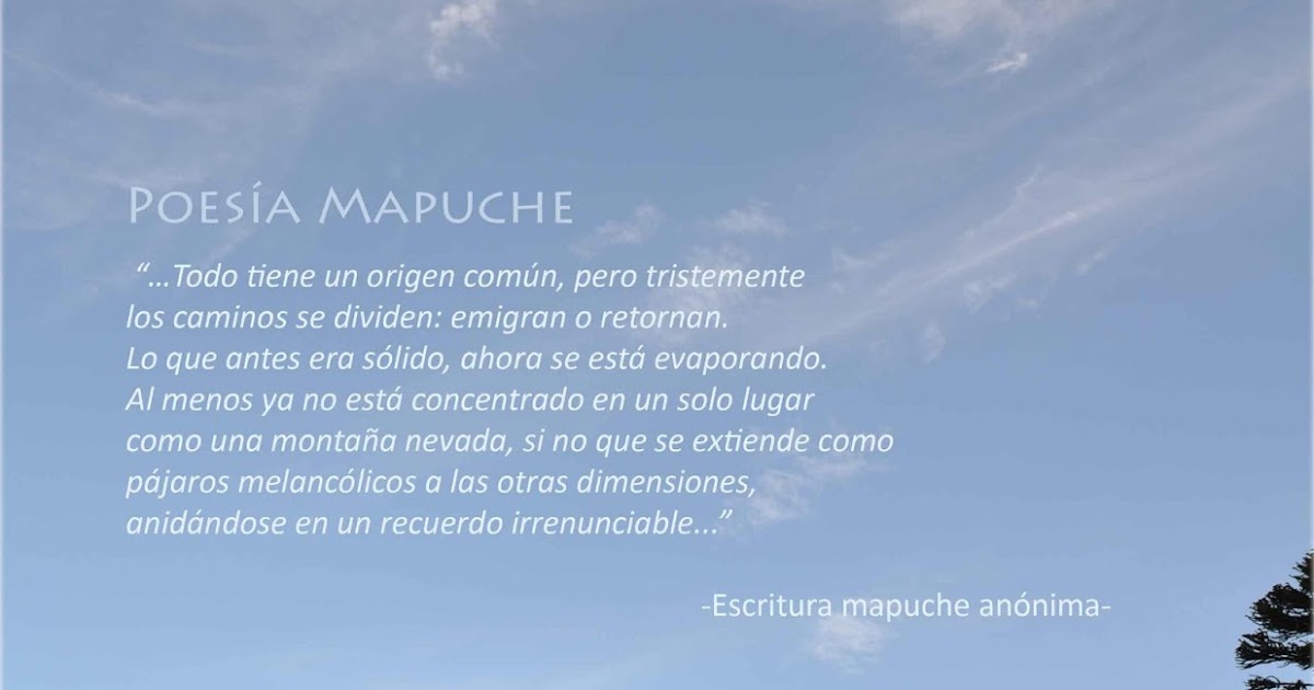 Cine y Documental Mapuche: POESÍA MAPUCHE