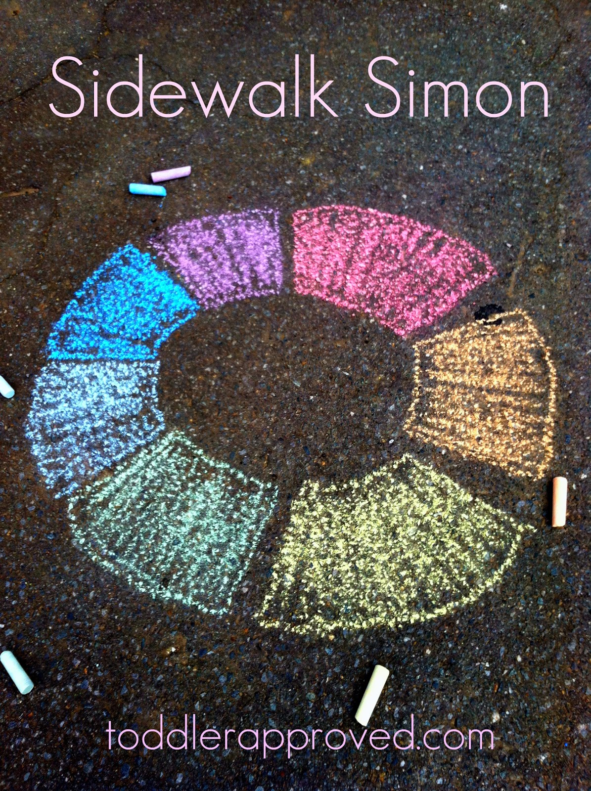 Toddler Approved!: Sidewalk Simon: Colors of The Rainbow Learning Activity