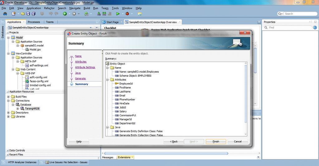 How To Create An Entity Object In Jdeveloper 12c ~ Oracle Adf 12c Application Development