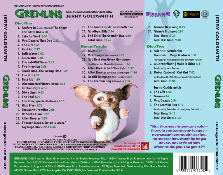 Movie Soundtube: Gremlins Soundtrack [2011]