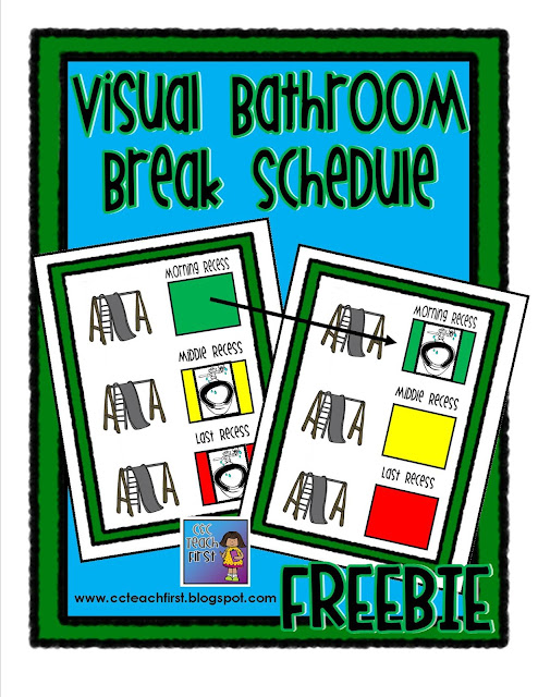 Clip Art by Carrie Teaching First: Visual Bathroom Schedule FREEBIE