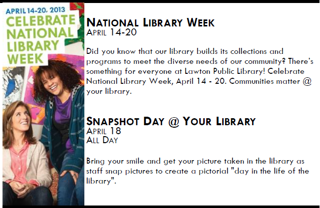 LAWTON PUBLIC LIBRARY: National Library Week