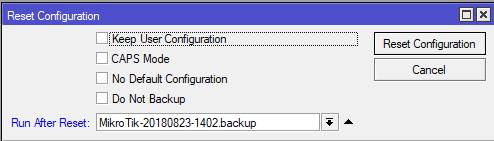 Cara Reset Konfigurasi Mikrotik