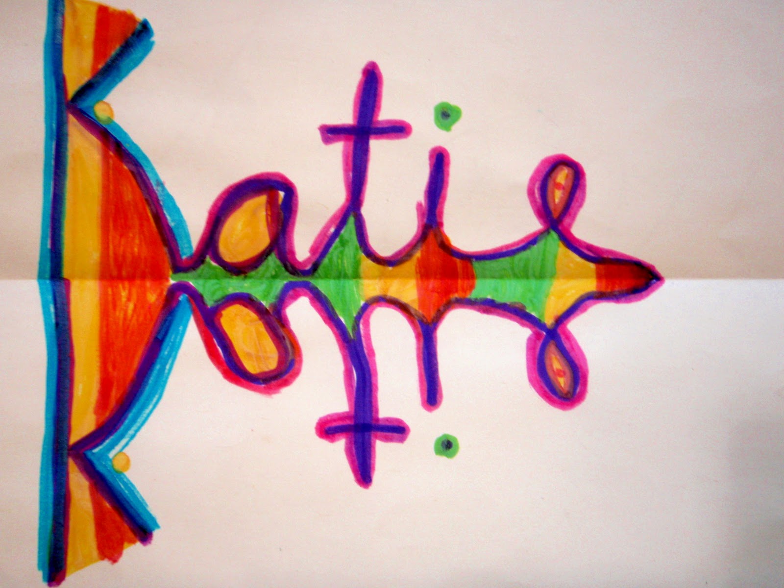 Fayston Elementary Art: Symmetrical Name Designs