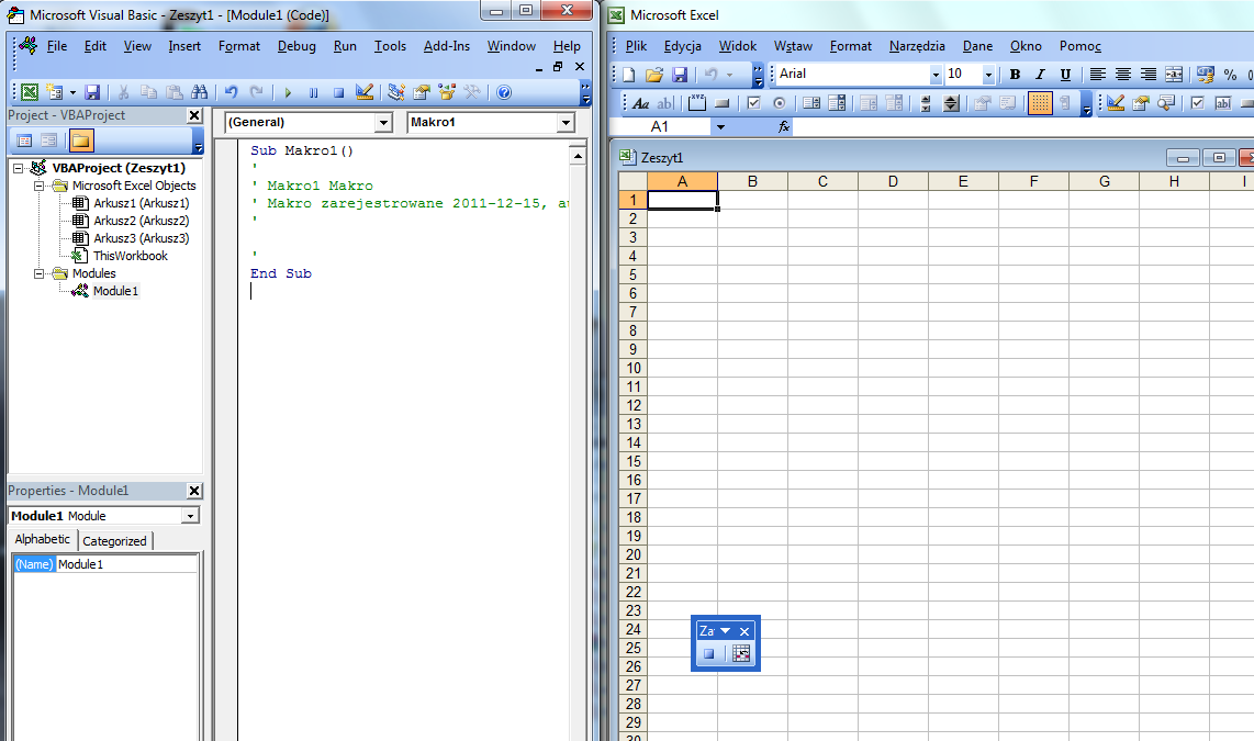 Excel porady Makra VBA: Rejestrowanie makra
