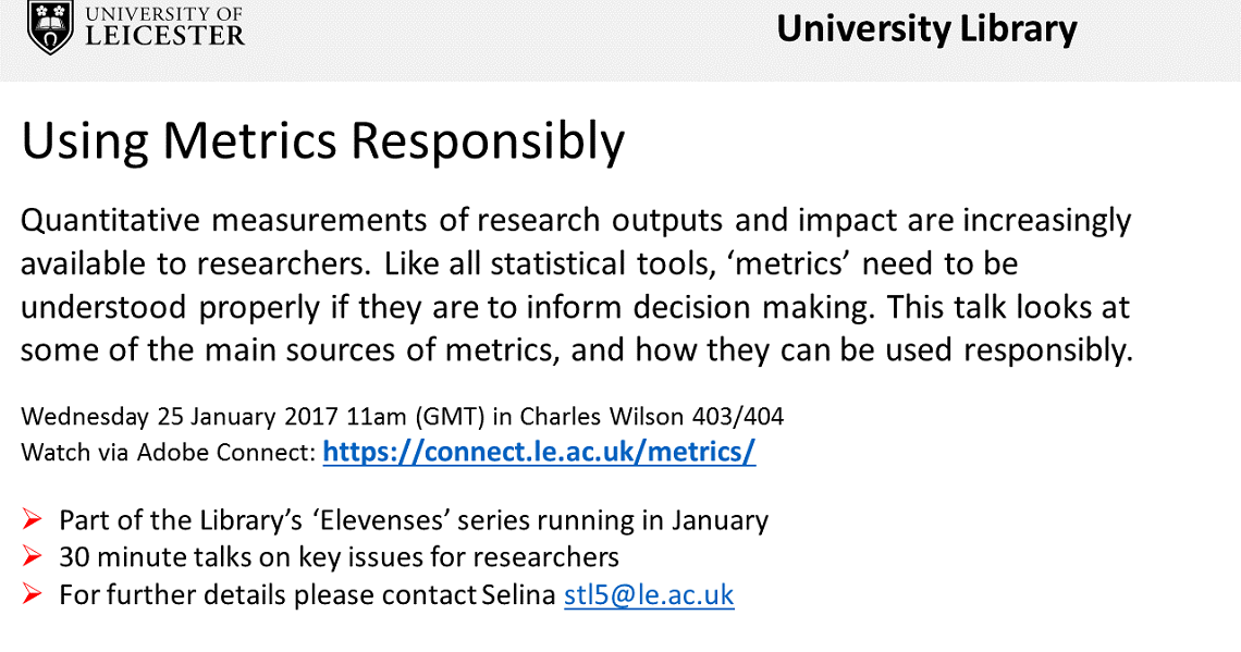 Research Elevenses: Using Metrics Responsibly