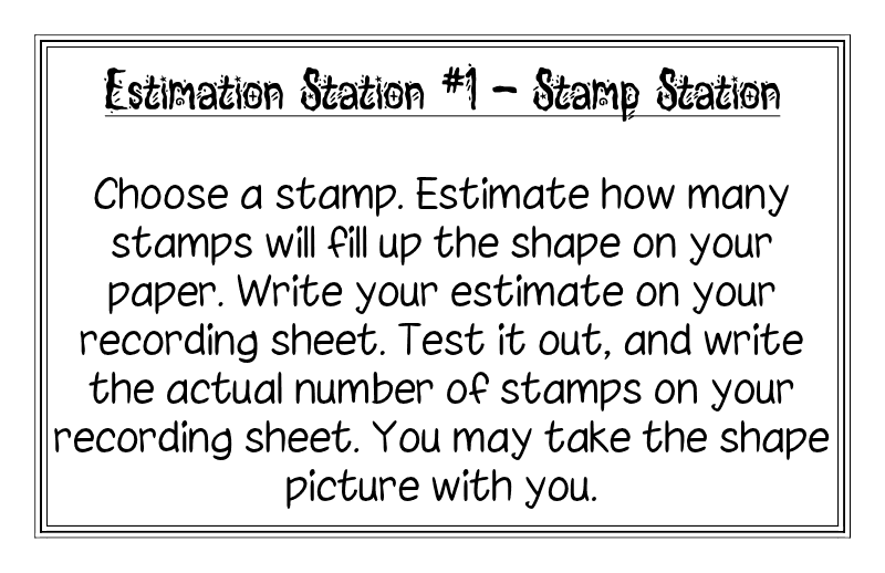 Confessions of a Primary Teacher: Estimation Stations