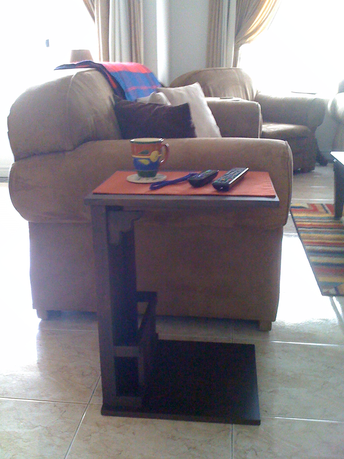 I got it! My custom made sofa slide table!!