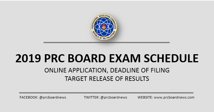 LIST: 2019 PRC board exam schedule, online application, deadline of ...