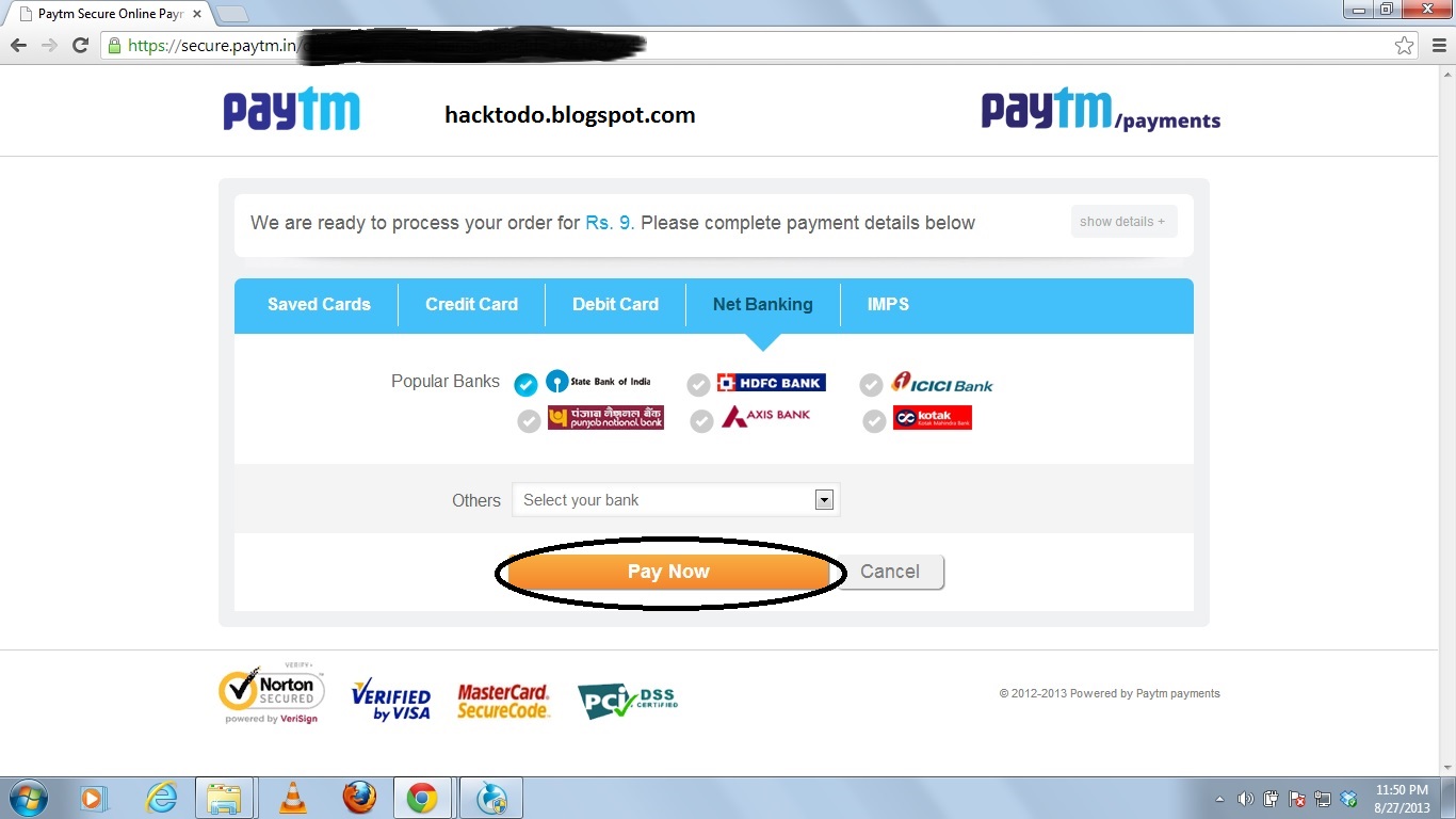 how to add the money in paytm by using the Internet banking