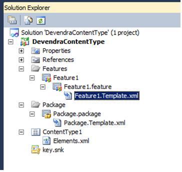 DEVENDRA's SharePoint: Contentype in Sharepoint 2010 using visual studio 2010 - First Part