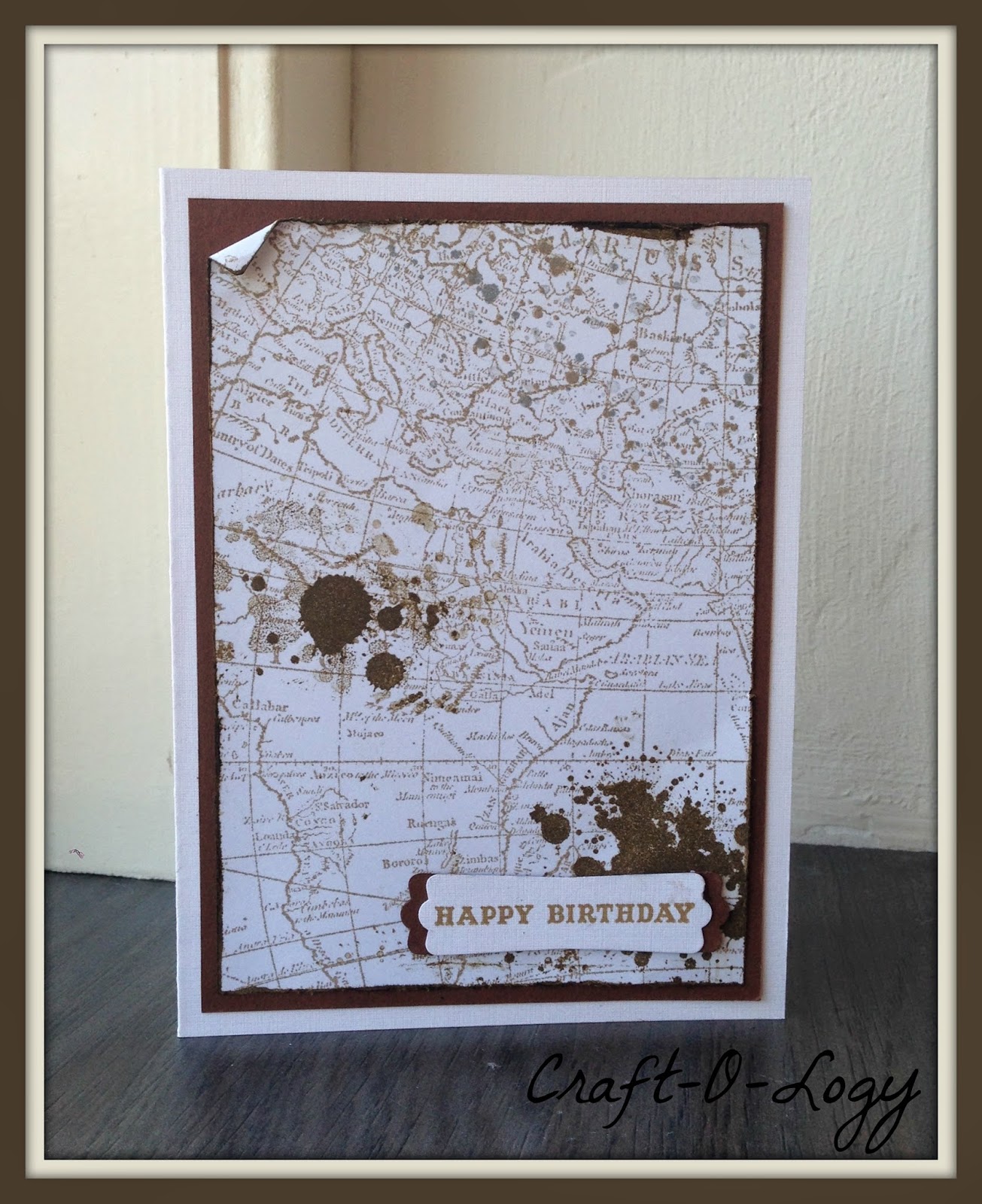 Craft-O-Logy: World Map Birthday Card