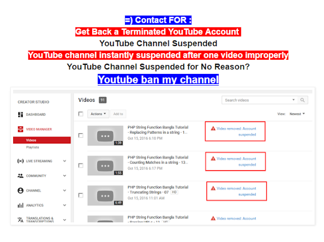 Get Back a Terminated YouTube Account - Guide You How to Make Money ...