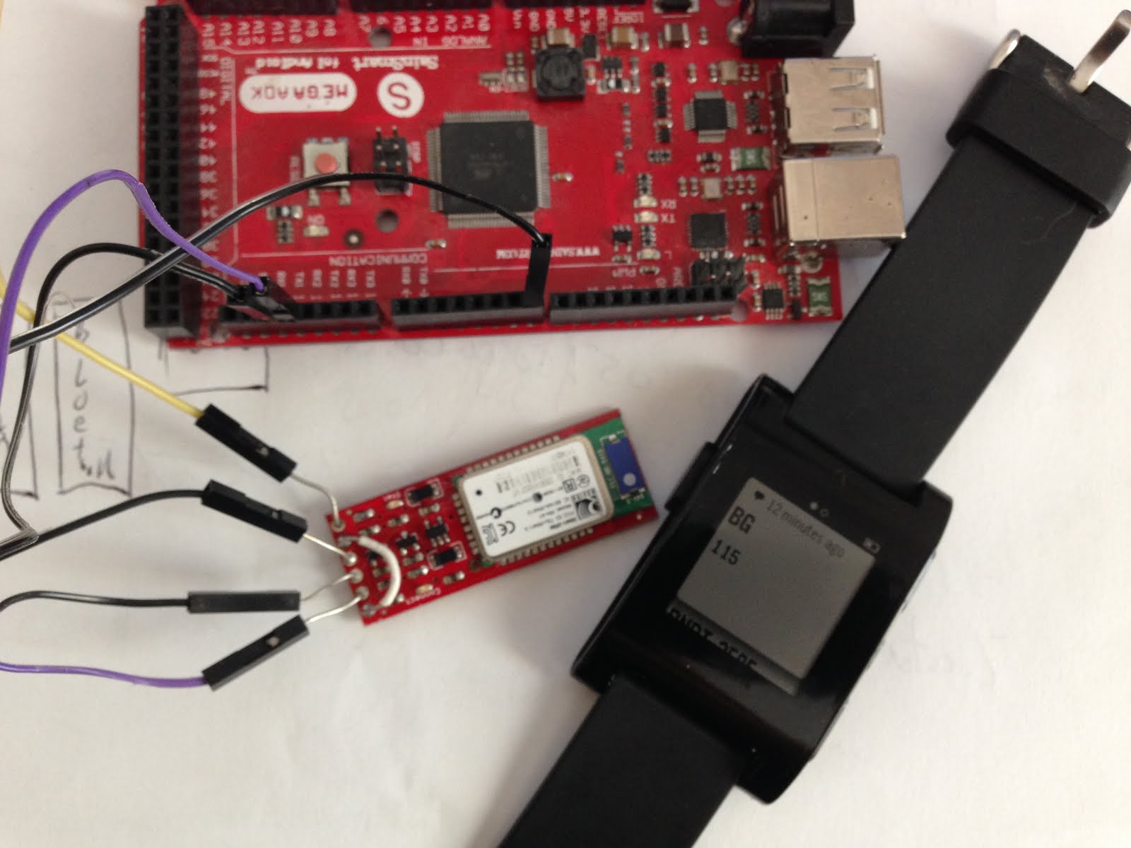 CGMS Watch: Direct control of Pebble with Arduino