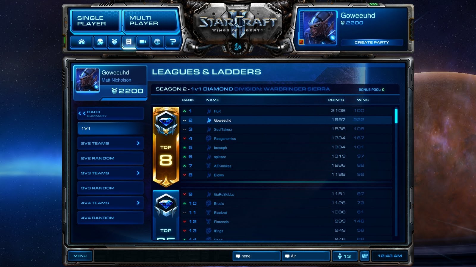 Starcraft 2 Dinner: Starcraft 2 MASTER league here I come??