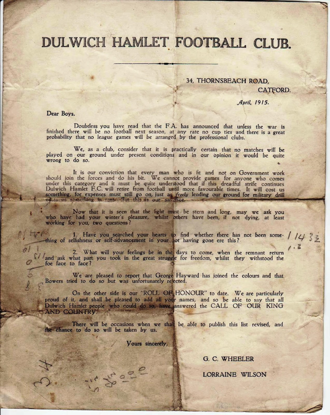 The Hamlet Historian: Remembrance Day Ceremony