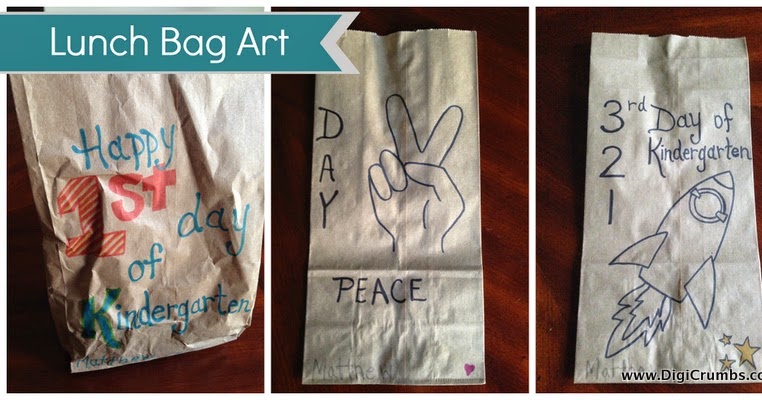 DigiCrumbs: Brown Paper Lunch Bag Art - First Three Days of School