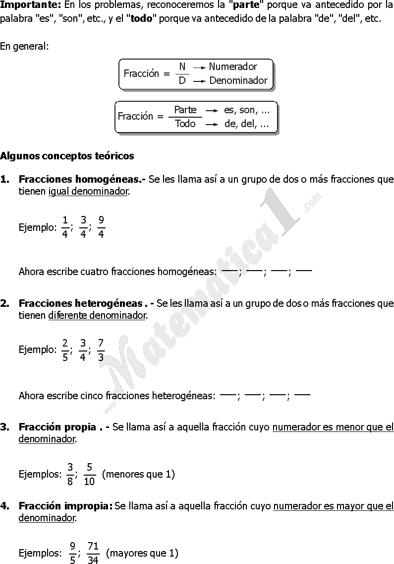 NUMEROS FRACCIONARIOS EJEMPLOS Y EJERCICIOS RESUELTOS PDF