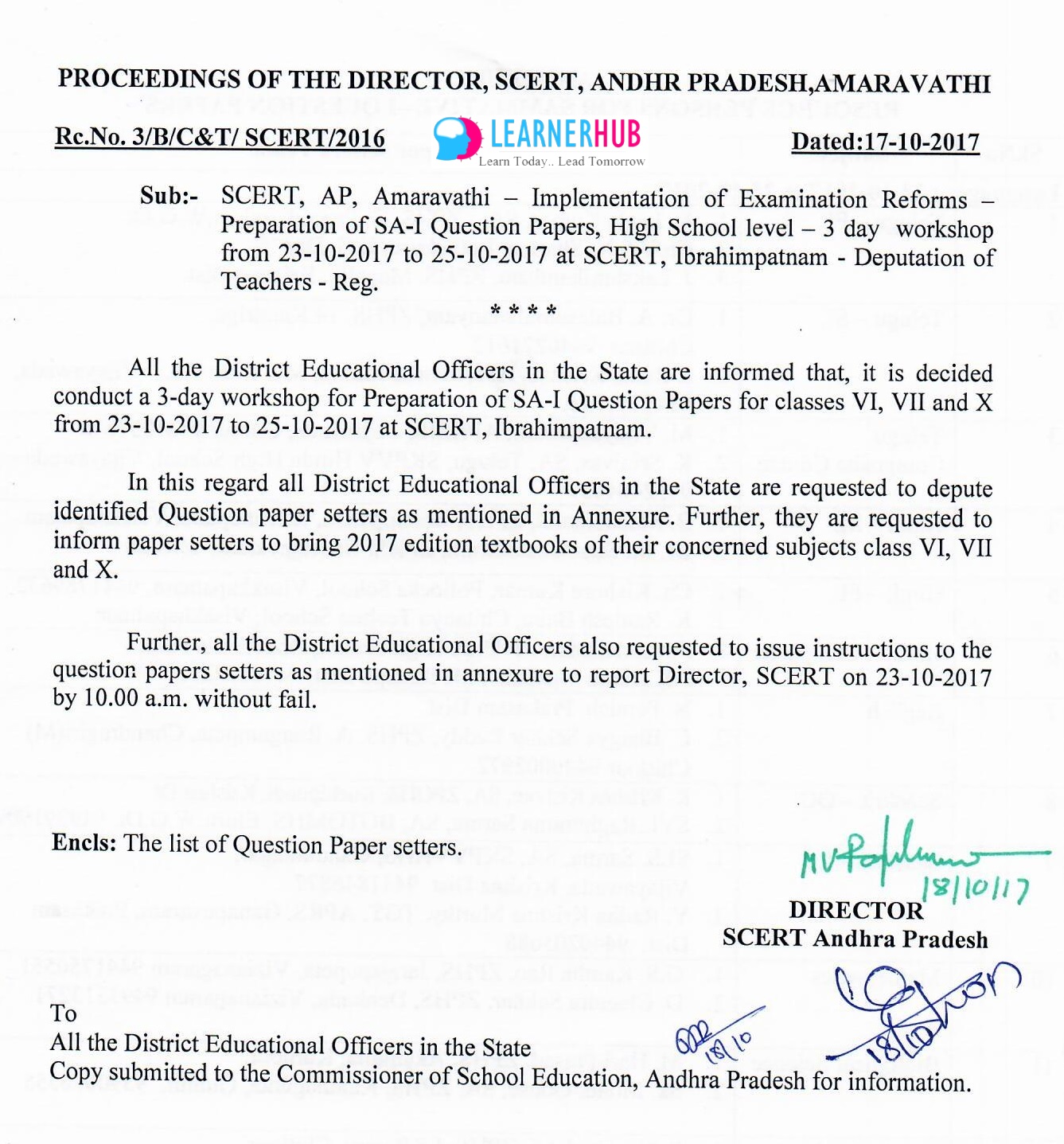 AP SCERT 3 DAYS WORKSHOP ON PREPARATION OF SA 1 QUESTION PAPER ORDERS ap-scert-3-days-workshop-on-preparation-of-sa-1-question-paper-orders