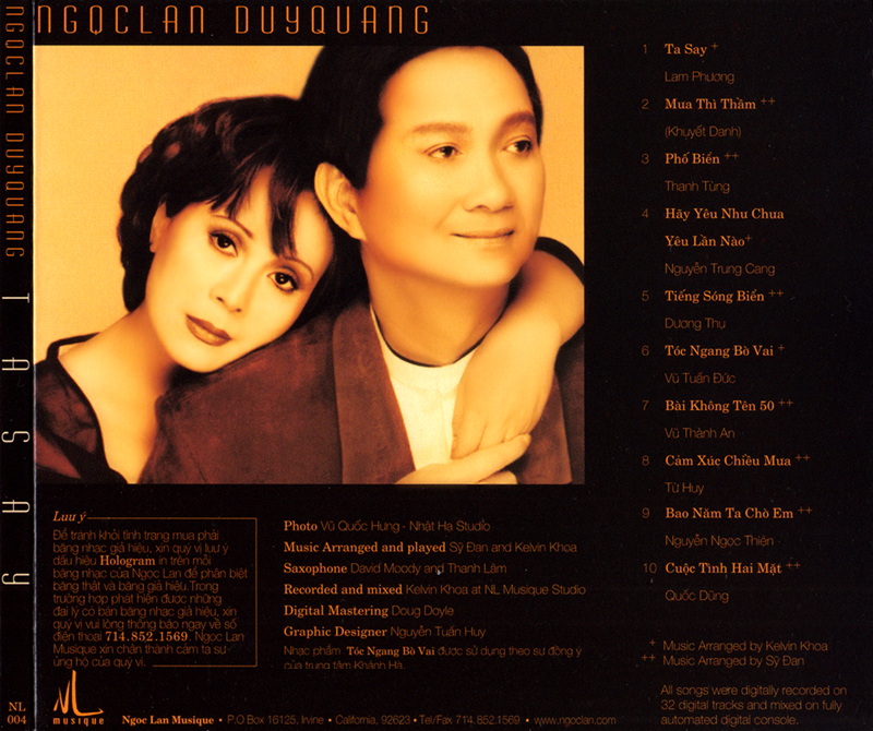 Ngọc Lan Musique CD 4 - Ngọc Lan, Duy Quang - Ta Say (1998) ~ Cover ...