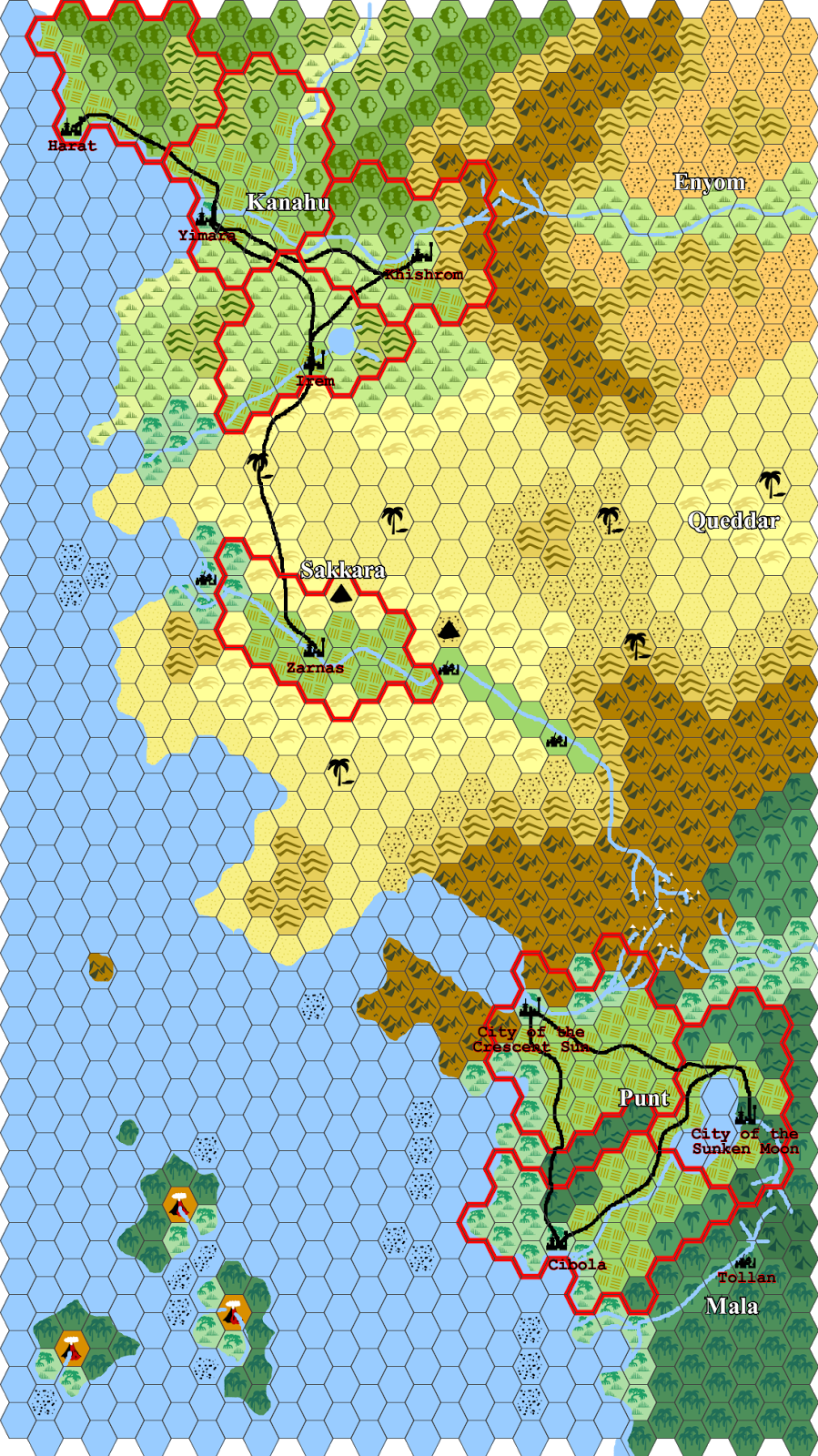 Den of the Lizard King: Barbarian Conqueror King: Campaign Map