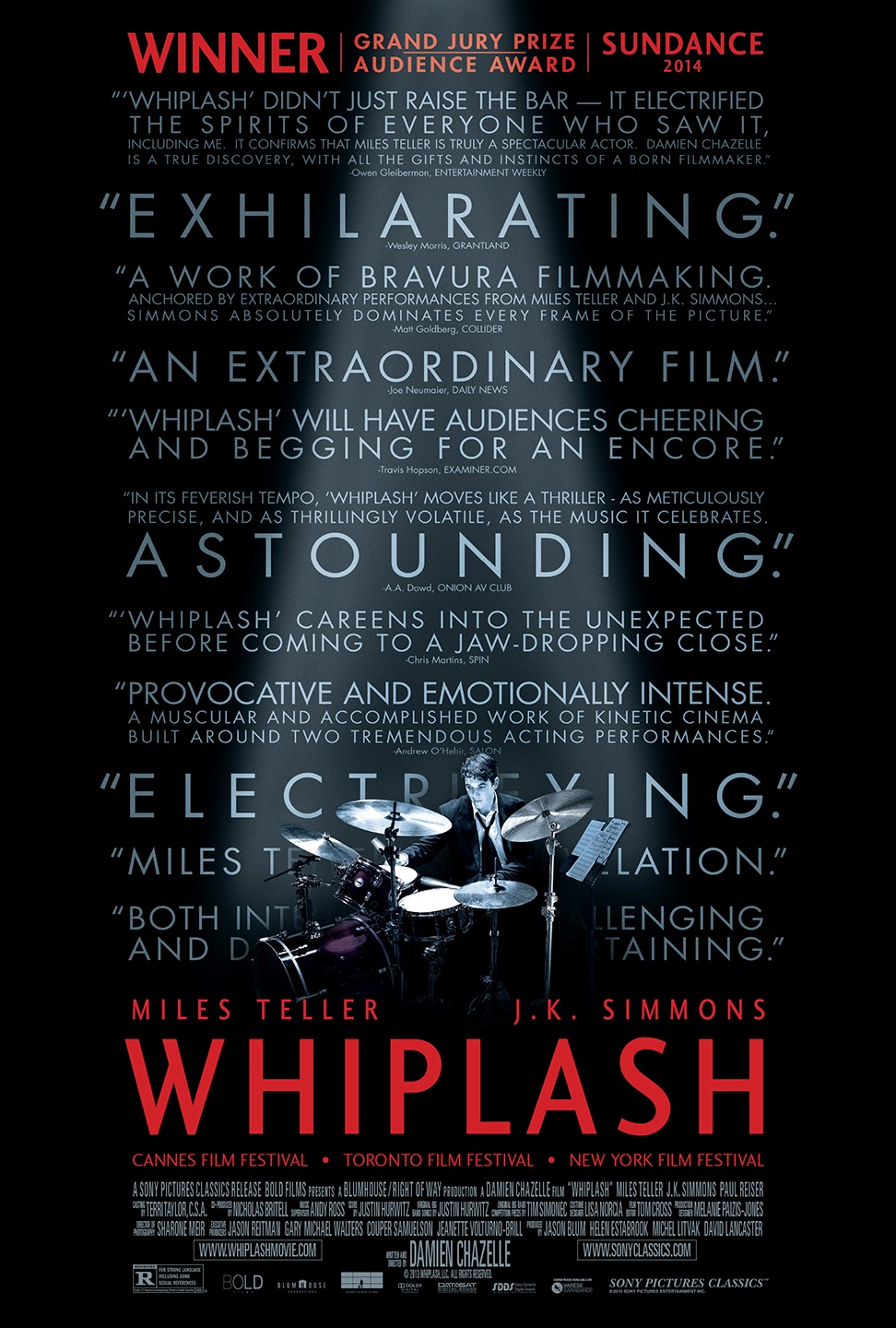 Tráiler de Whiplash, de Damien Chazelle. Ganadora en Sundance