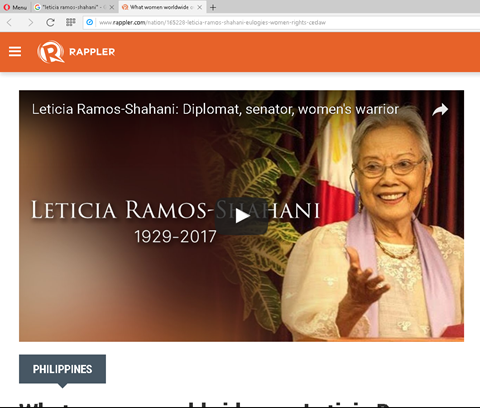 What women worldwide owe Leticia Ramos-Shahani