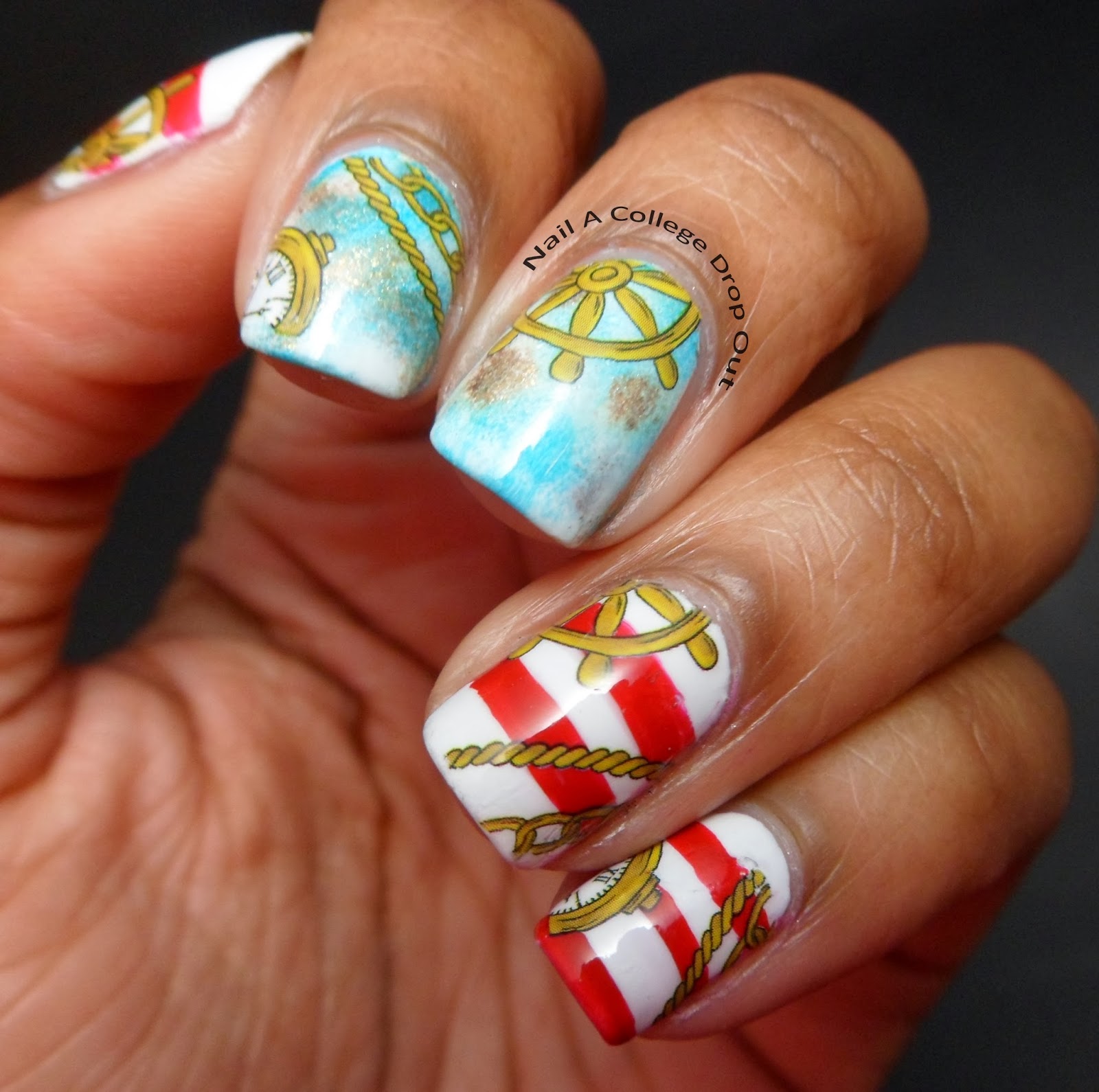 Nail A College Drop Out: Born Pretty Nautical Nail Art