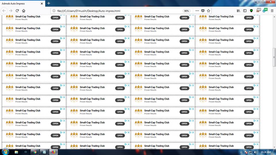 Script Auto impress Admob WEB / BROWSER PC
