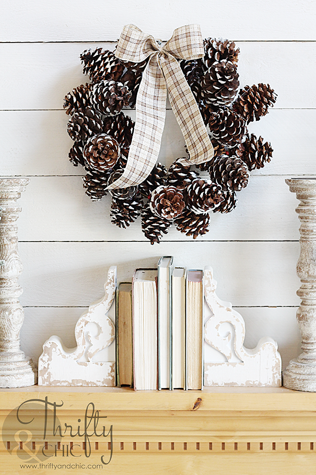 DIY Winter Pine Cone Wreath Tutorial