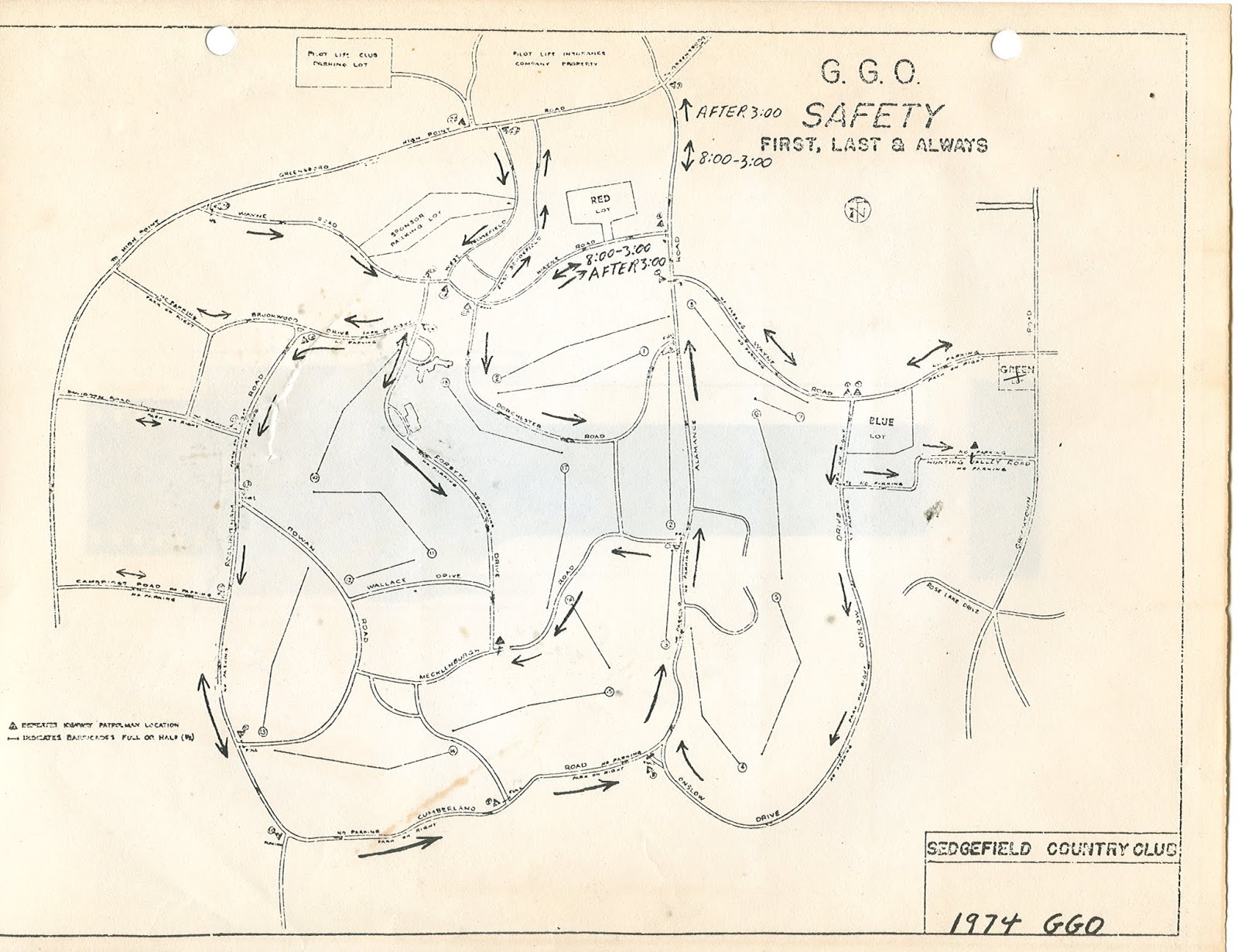 Greater Greensboro Open Blog: 1974 GGO Course Safety Map