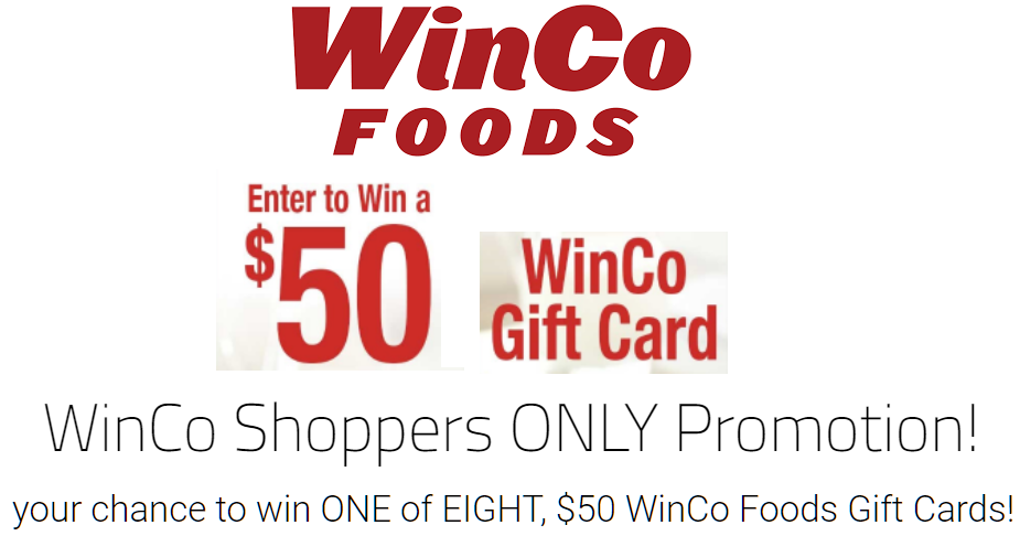 $50 Winco Foods Gift Card Giveaway - 8 Winners. Limit One Entry, Ends ...