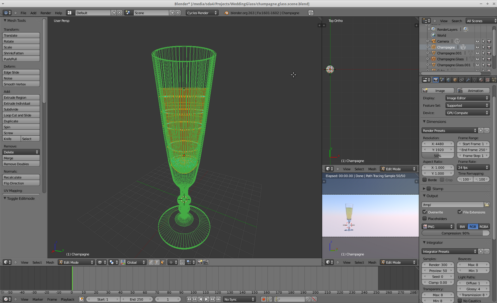 Austere Grim's Blender Tutorials: Champagne in a Crystal Glass, and How ...