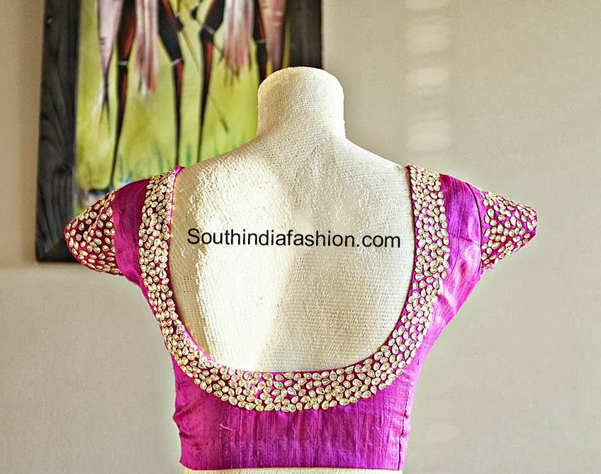 Beautiful Kundan Work Blouse – South India Fashion