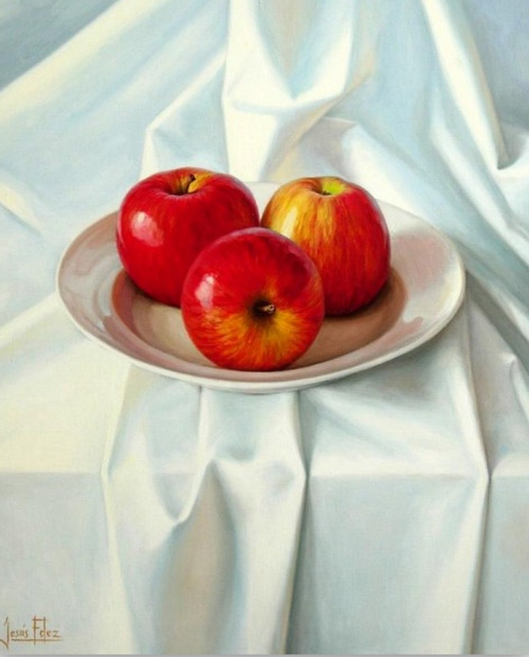 Historia y evolución de la pintura artística : Bodegon con manzanas