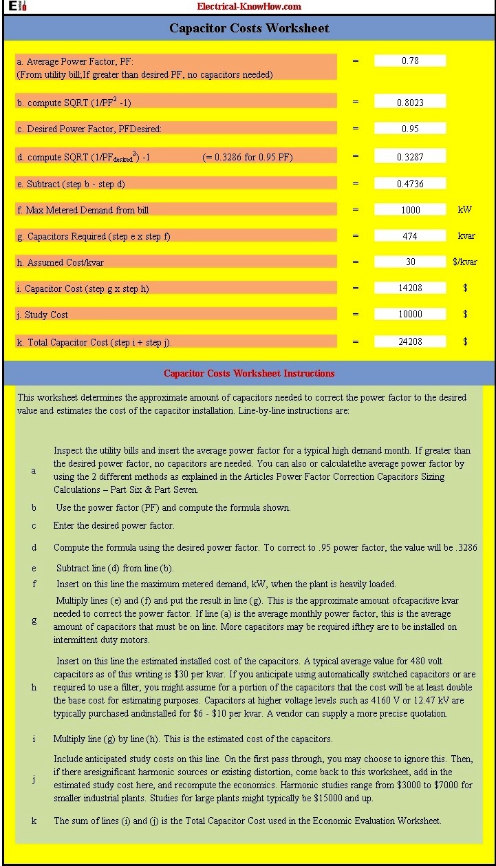 Power Factor Correction Capacitors Sizing Calculations – Part Eight ...