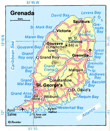 GRENADA - GEOGRAPHICAL MAPS OF GRENADA