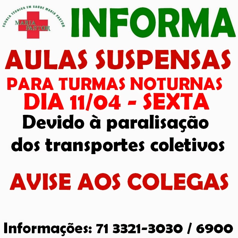 Blog Da Escola Técnica Em Saúde Maria Pastor Suspensão De Aulas