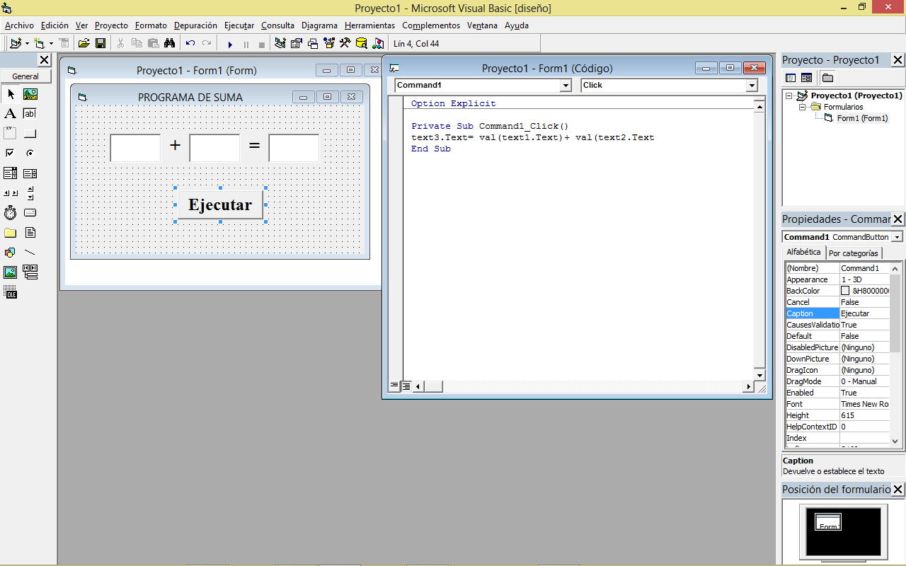 Mi Primer Programa En Visual Basic 6.0