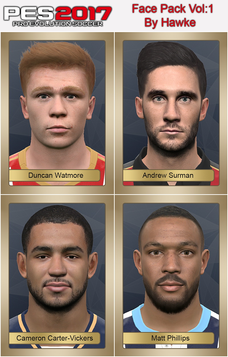 pes-modif: PES 2017 Face Pack Vol 1 by Hawke
