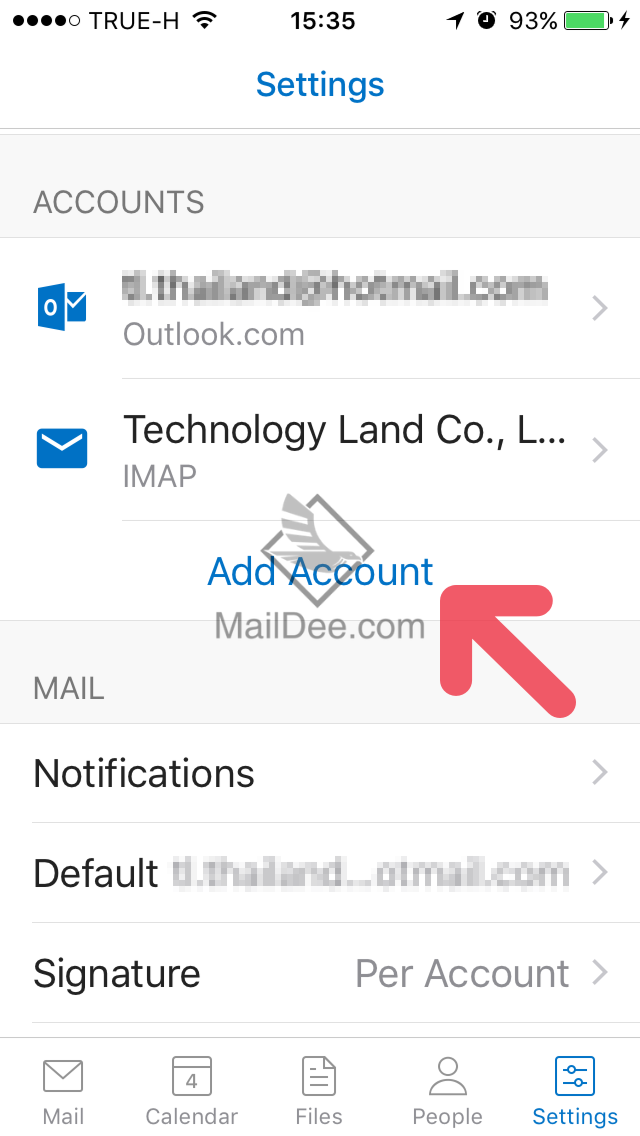 Technology Land Co., Ltd.: [Outlook for mobile] วิธีการเพิ่มอีเมลสำหรับธุรกิจลงบน Outlook