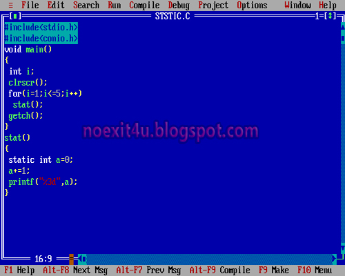 C PROGRAM: TO PRINT 12345 USING FUNCTION AND STATIC VARIABLE ~ noexit4u.com