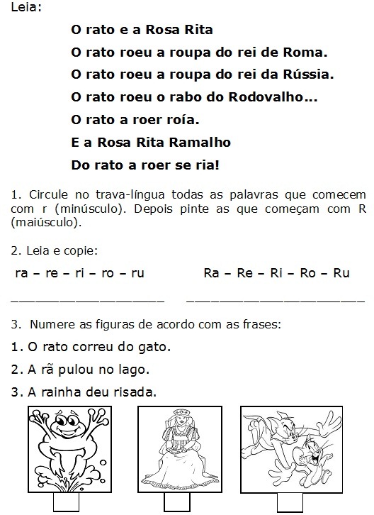 Aprendendo Com a Tia Polly: Atividades letra R