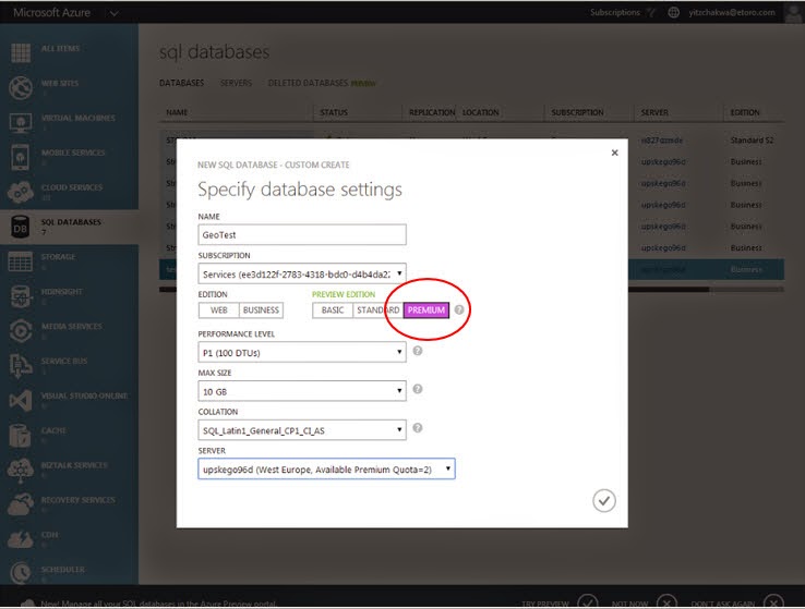 SQL Azure Geo Replication