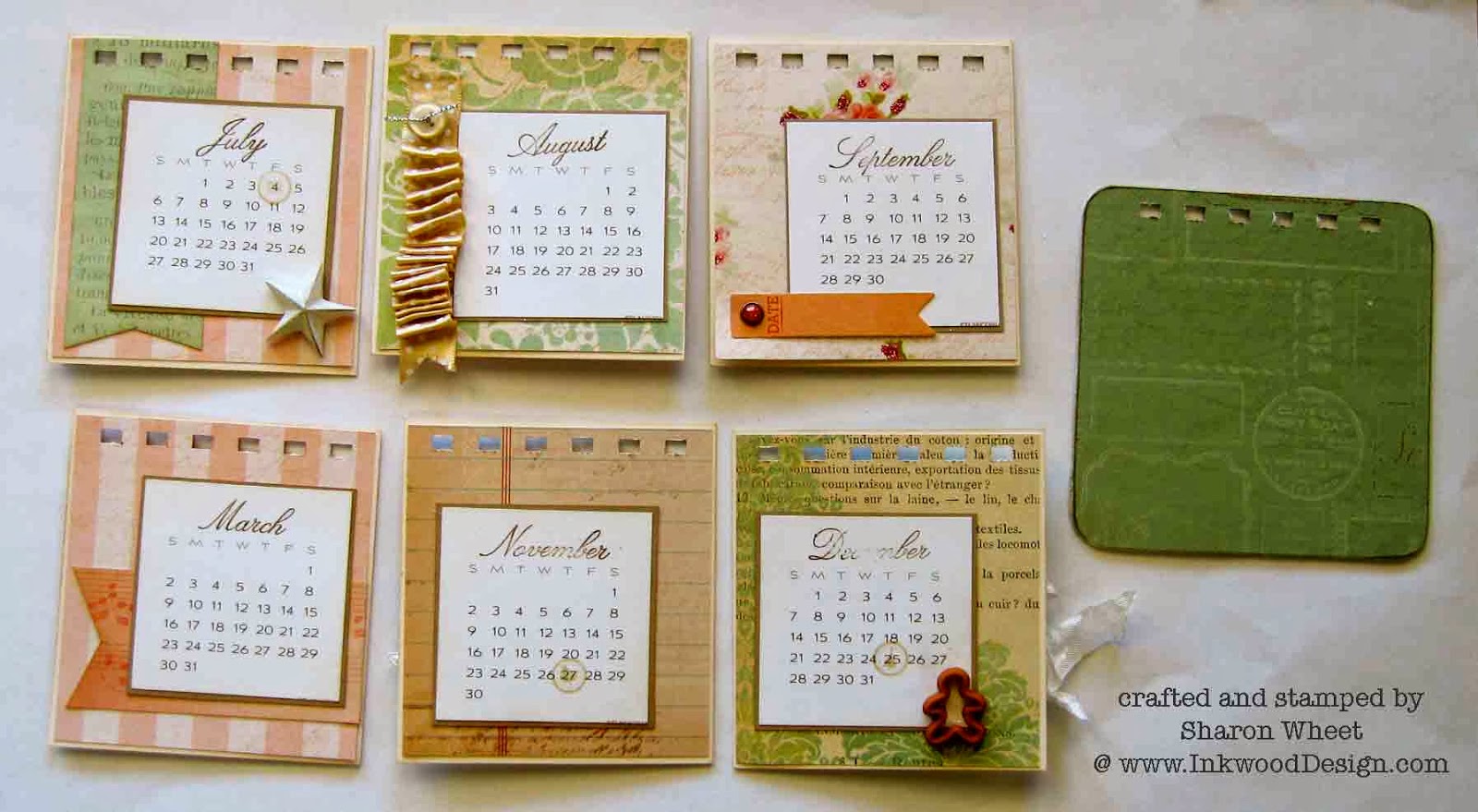 Designs by Sharon: Shabby Chic Desk Top Calendar