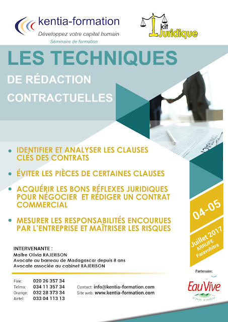 "Les techniques de rédaction contractuelles", du 04 au 05 juillet 2017 ...