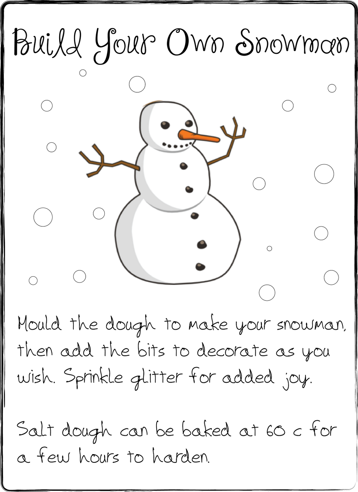 Build Your Own Snowman Printable - Printable Word Searches